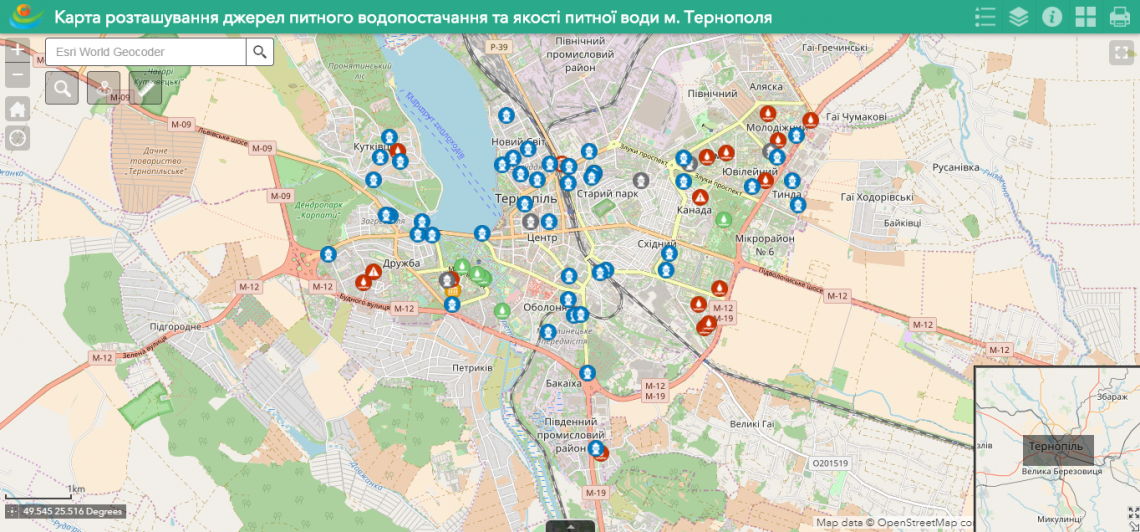 M1MT: Interactive map of drinking water quality