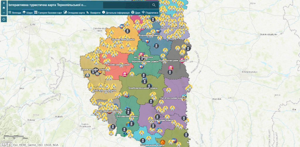 Interactive tourist map of Ternopil region - MagneticOne Municipal ...